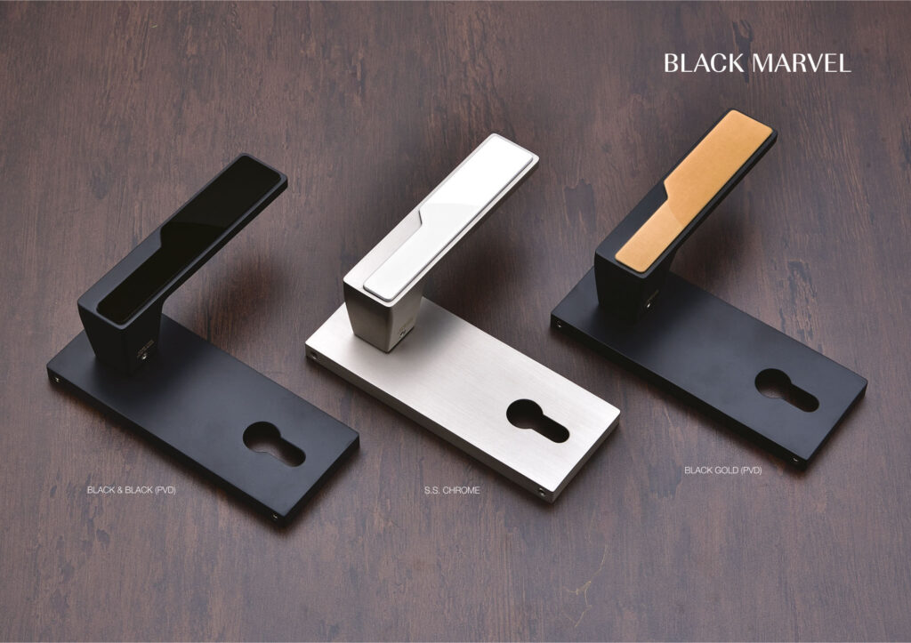 Black Marvel Plate Handle – Stylish Plate Door Handle by PINE Hardware